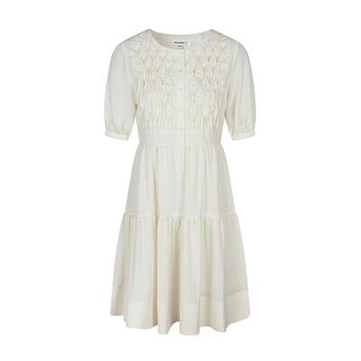 moussy 夏季甜美田园风打揽泡泡袖连衣裙女028ISA33-4141