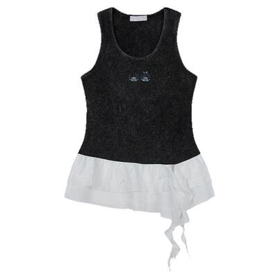 MOUSSY&Monchhichi合作款春季新品修身针织背心028IAA01-1021