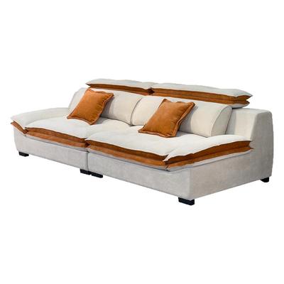 高靠背可拆洗拼色棉麻沙发组合