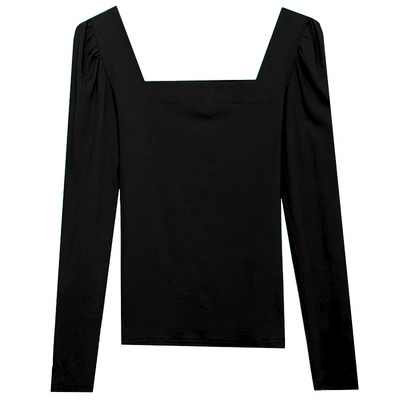 半高领紧身打底衫心机镂空上衣