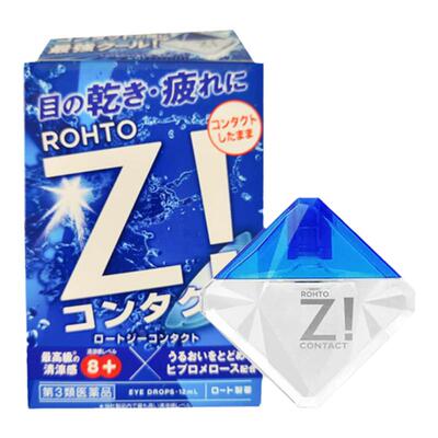 日本ROHTO乐敦Z!眼药水滴眼液隐形眼镜用缓解眼干眼疲劳12ml新版