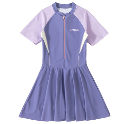 儿童连体裙式游泳衣温泉泳衣女童