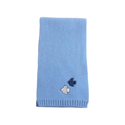 韩版飞鸽刺绣羊毛围巾男女同款冬