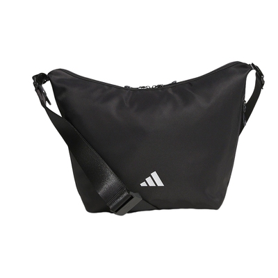 adidas阿迪达斯双向拉链饺子包秋男女黑色单肩斜挎包KF2487
