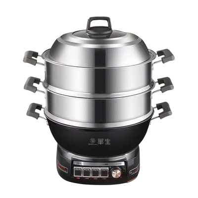 华生加厚多功能电炒锅电锅家用炒菜锅电热锅不粘锅电炒蒸煮一体锅