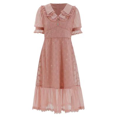 FEXATA法式宫廷风网纱连衣裙