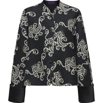 雅莹简奢风提花小立领斗篷外套