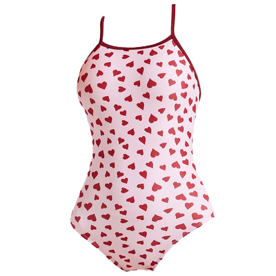 爱心中低叉竞速泳衣女