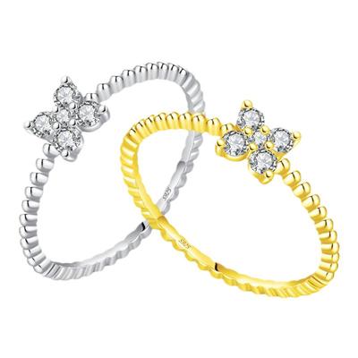 摩典925纯银莫桑钻轻奢小众戒指