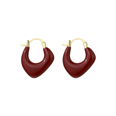 伊灿安可拉红色轻奢耳扣