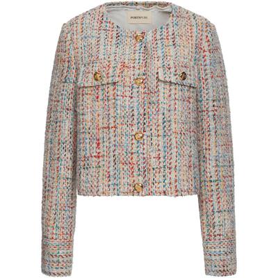 商场同款 宝姿PORTSPURE女装2025秋季新品肌理感彩花呢小香风外套