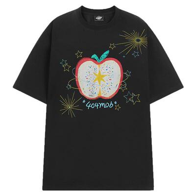 404MOB苹果刺绣短袖T恤男女款