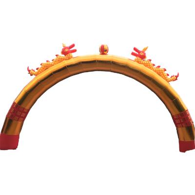 聚鑫美金色节庆拱门万福双龙加厚