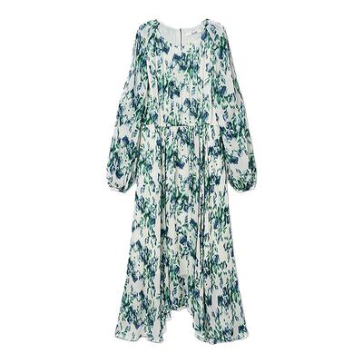 【人丝100%】Laurel劳芮新款莫奈印象圆领连衣裙LWL363Y05000