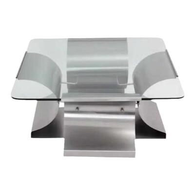 方形意式不锈钢简约茶几