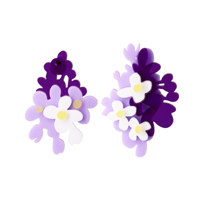 耳饰NPii亚克力创意紫色花花