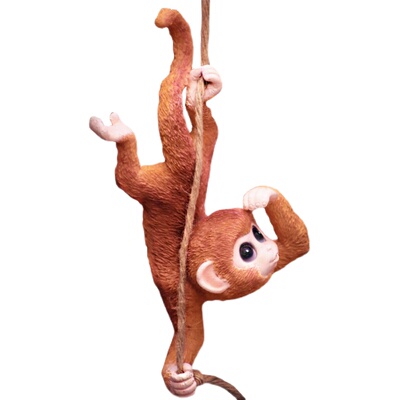 树上挂件卡通小猴子秋千树脂摆件