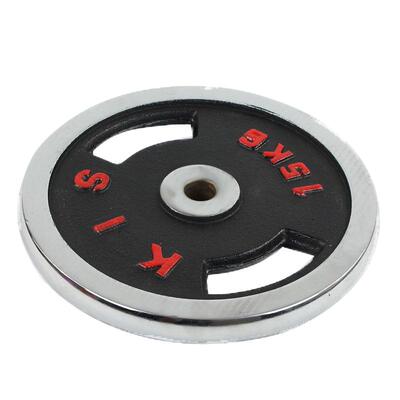 纯铁电镀杠铃片大小孔健身器材