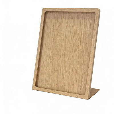 A4不锈钢台卡台牌点餐牌奶茶店广告牌菜单桌面台签展示架原木色