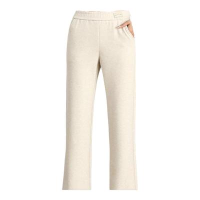 檬芬齐女裤7707高腰弹力松紧腰仿羊绒筒喇叭休闲长裤秋款