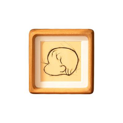 宝宝B超胎毛照片足印纪念相框diy