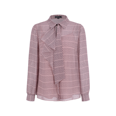 MARYLING甜粉色格纹长袖衬衫