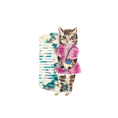 NathalieLete猫插画迷你口袋梳