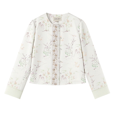 秋水伊人优雅风刺绣短外套