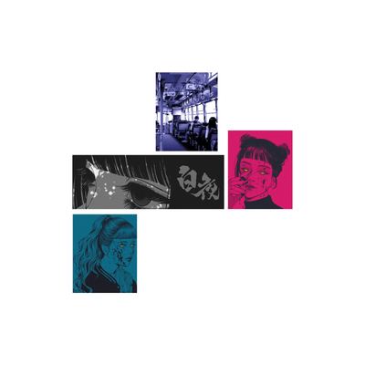 TLP套贴 美女白夜哥特朋克风少女空洞眼神像素版公交内拍防水贴纸