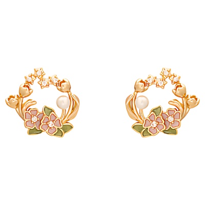 IPINK2026春日花环耳饰女甜美