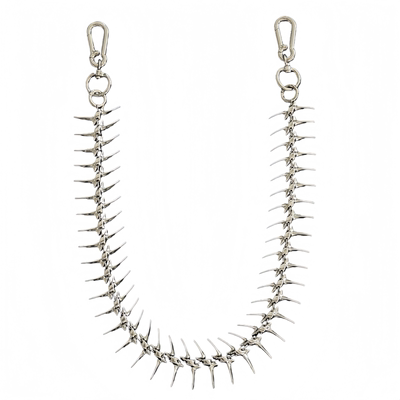 「骼骸」金属高克重鱼骨异形裤链