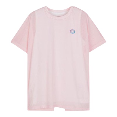 Skechers/斯凯奇正品夏季款女童日常简约针织短袖T恤衫P324G074