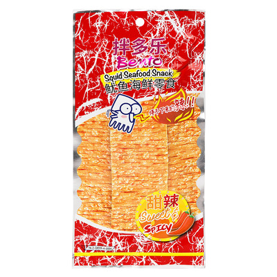 泰国进口拌多乐鱿鱼片辣味小零食