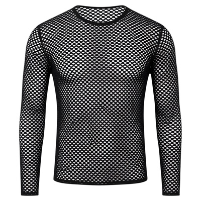 纯色渔网镂空宽松透气上衣