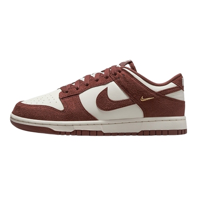 Nike耐克女鞋运动鞋DUNK低帮复古白酒红翻毛皮休闲板鞋IB4417-104