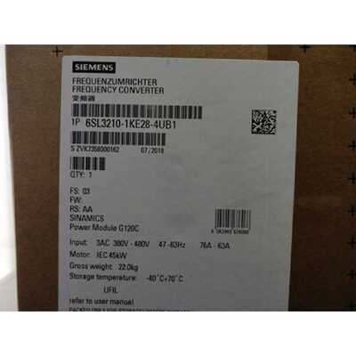 议价6SL3210-1KE28-4UB1全新G120C变频器45KW现货6SL32101KE284UB