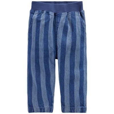 代购MiniBoden宝宝牛仔裤 26春夏季婴幼儿蓝色条纹休闲长裤 0-3岁