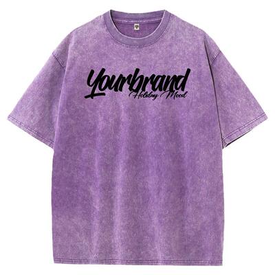 复古做旧圆领情侣短袖T恤宽松潮