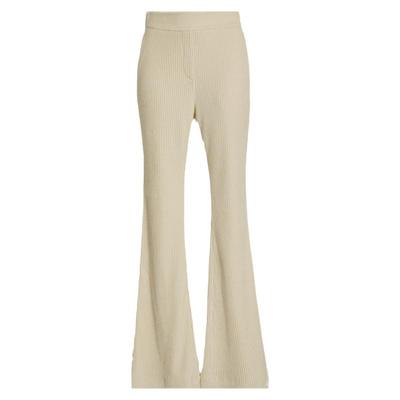 墨蒂珂自然腰长款微喇灯芯绒裤子