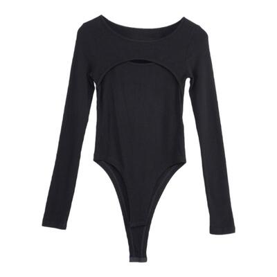 A21女装针织修身圆领长袖T恤