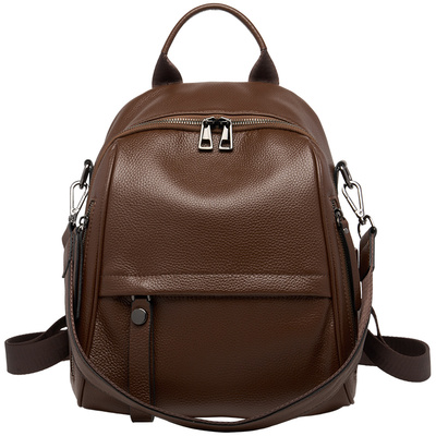 头层牛皮高级感旅行双肩包