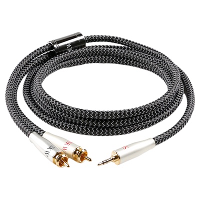 SKW高端3.5转双莲花线一分二线