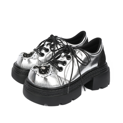 purpletiger银色亚文化厚底鞋