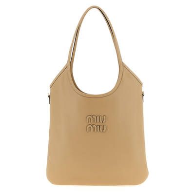 MIU MIU缪缪女士IVY 米白色真皮腋下单肩包 26早春新款意大利代购