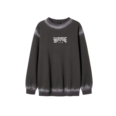 韦恩泽维尔休闲圆领加绒绣花卫衣