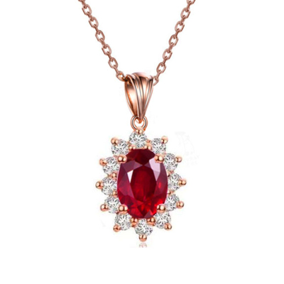 1.33克拉红宝钻石吊坠女镶钻