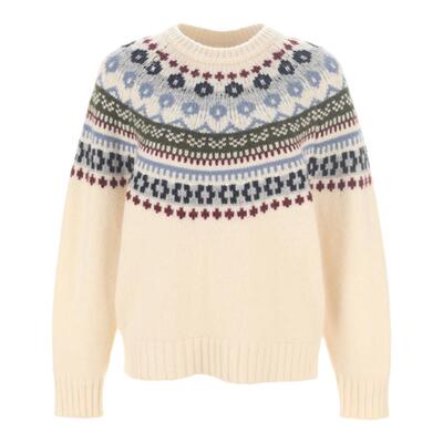 wanatry纯羊毛北欧费尔岛毛衣女