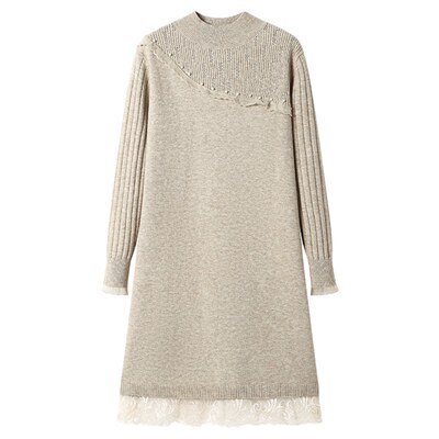 恒源祥春秋显瘦羊毛针织连衣裙