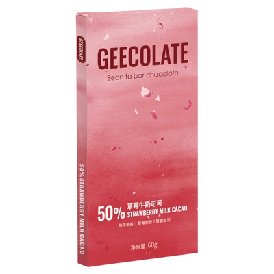 GEECOLATE草莓牛奶巧克力60g