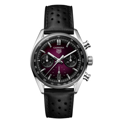 【新品】TAG Heuer泰格豪雅卡莱拉系列计时码表烟熏紫表盘男表